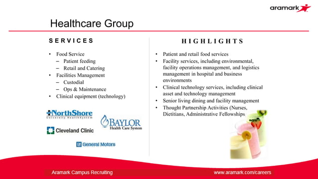 Aramark Lines Of Business Overviews | PPTX