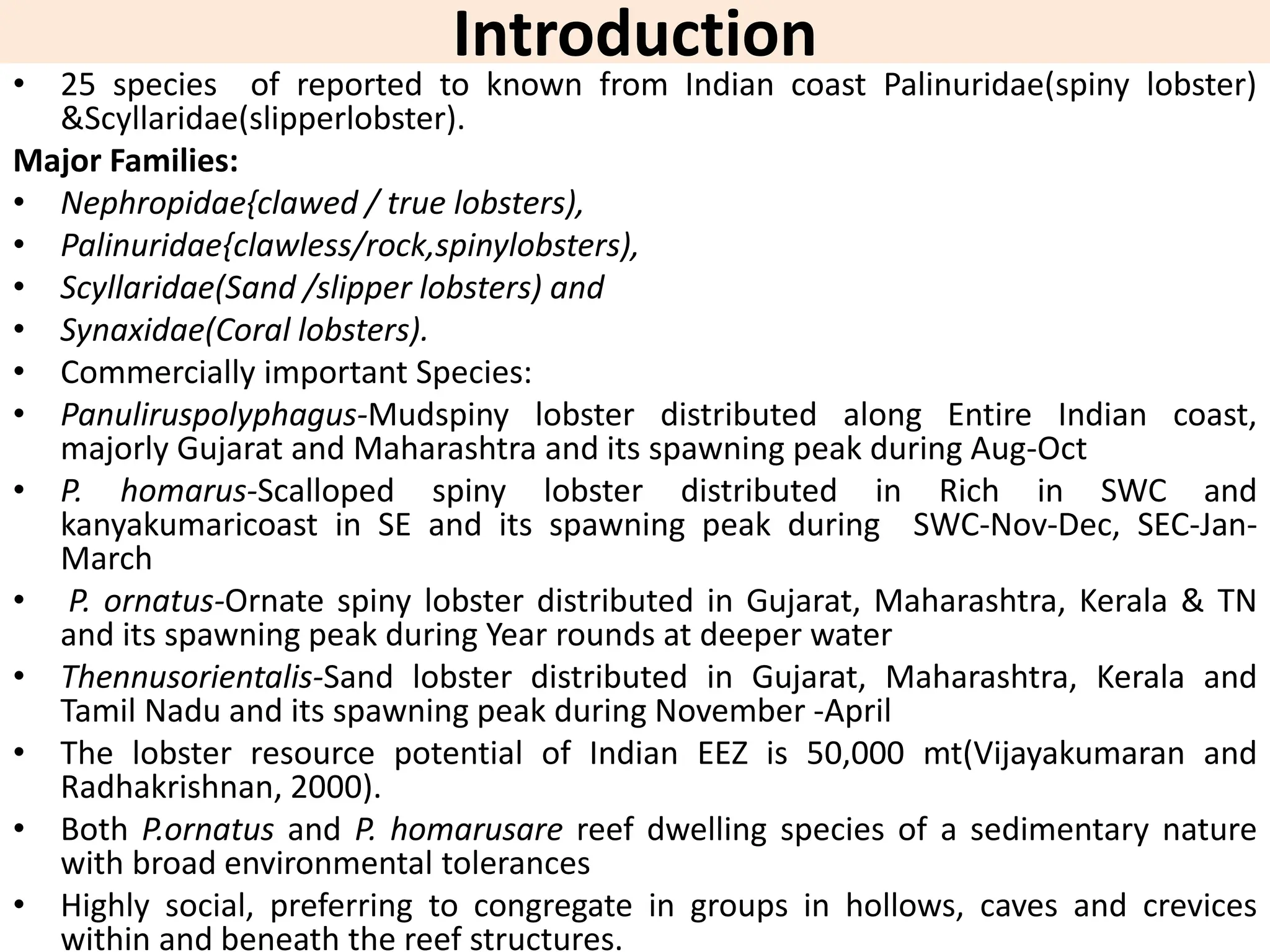 Lobster breeding seedproduction and rearing and fattening in Cages | PPTX