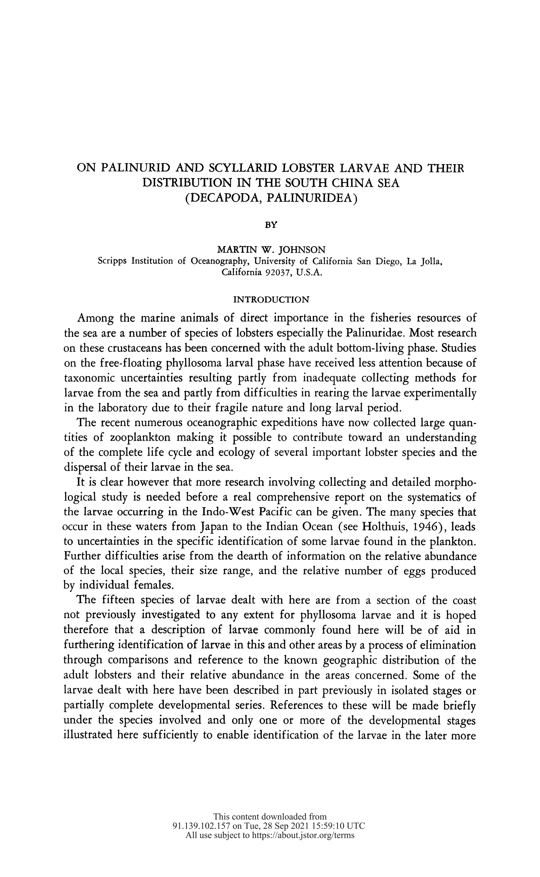 Lobster larvae and their distribution_Johnson 1971.pdf