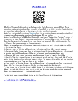 Lobster Life Cycle | PDF