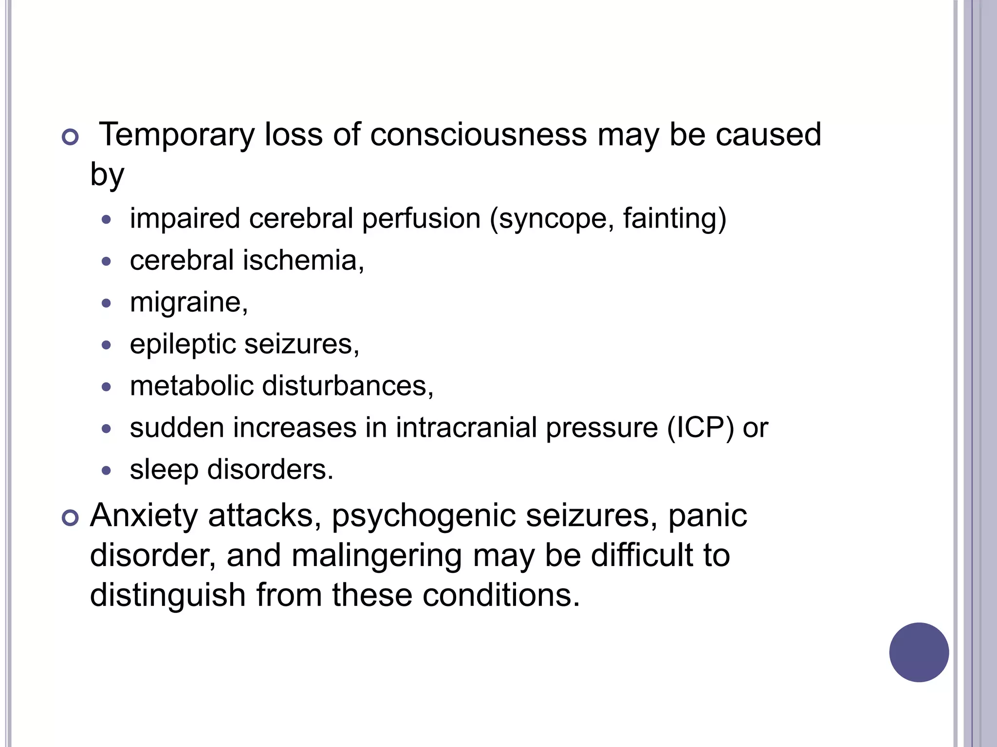 Loss of Conciousness | PPTX