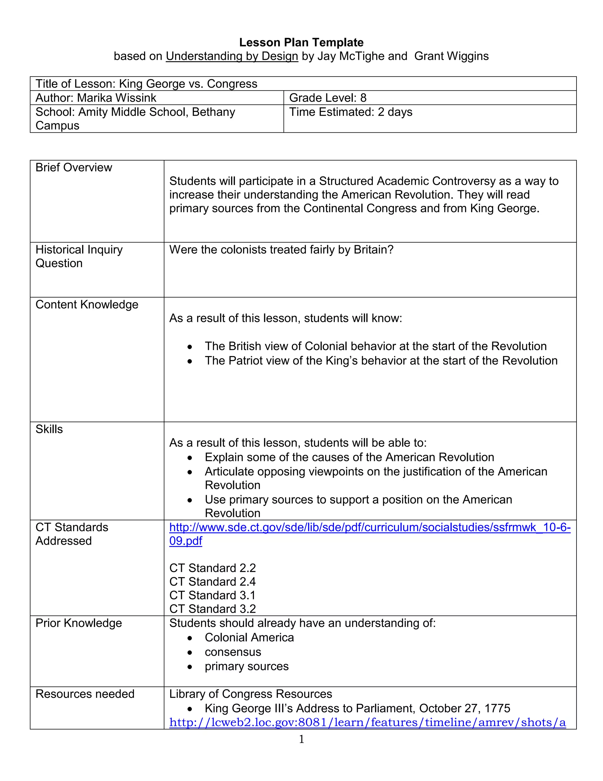 Loc lesson-template wissink | DOCX