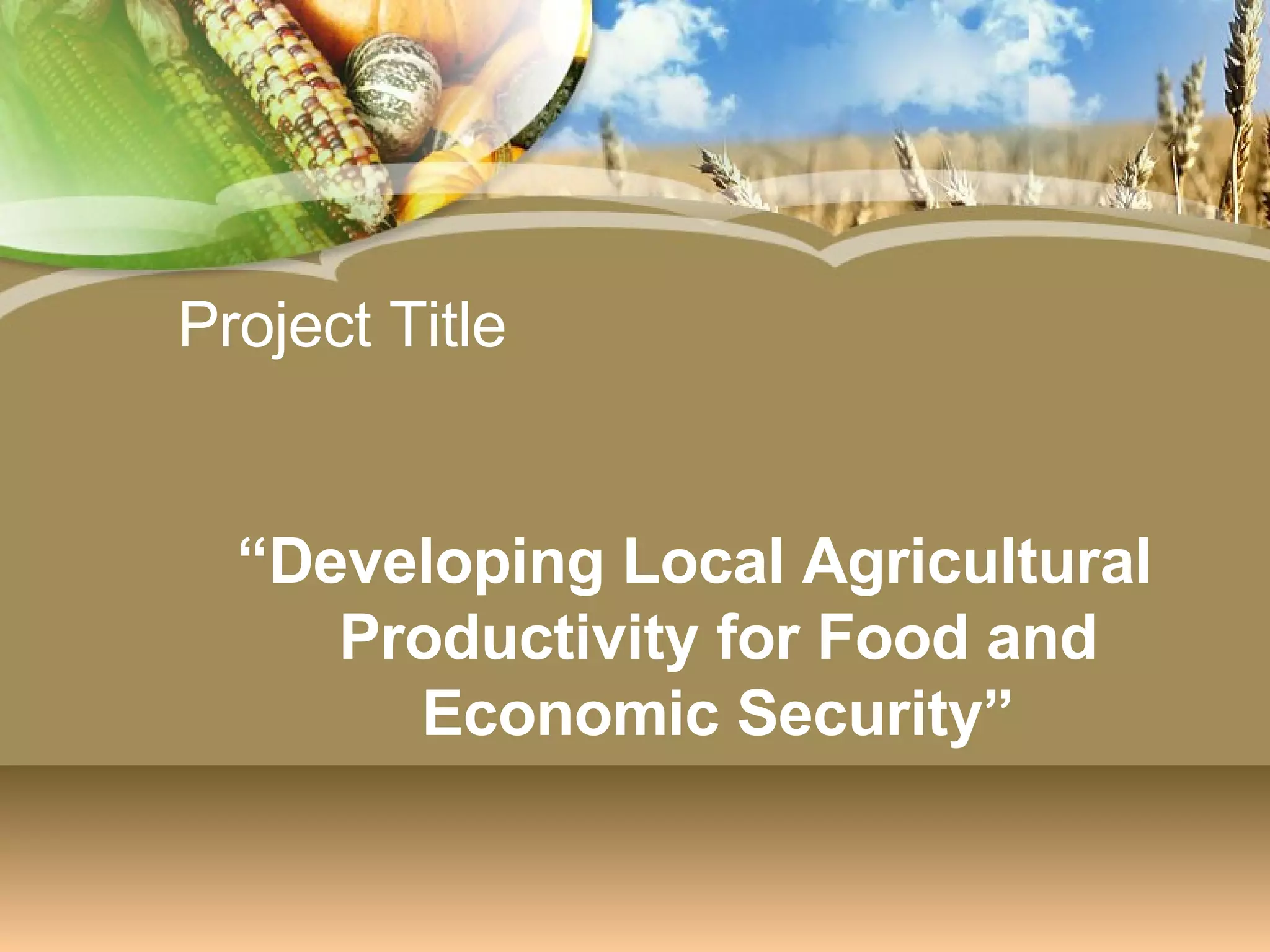 Local Agricultural Development Framework: An Overview | PPT