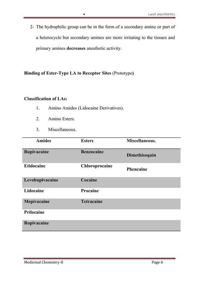Local-Anesthetics.docx | Pharmaceutical Drugs | Medical Health