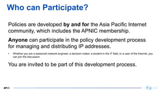 APNIC and Policy Development Process (PDP) | PPT