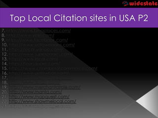 Top Local Citation Websites in USA | PPT