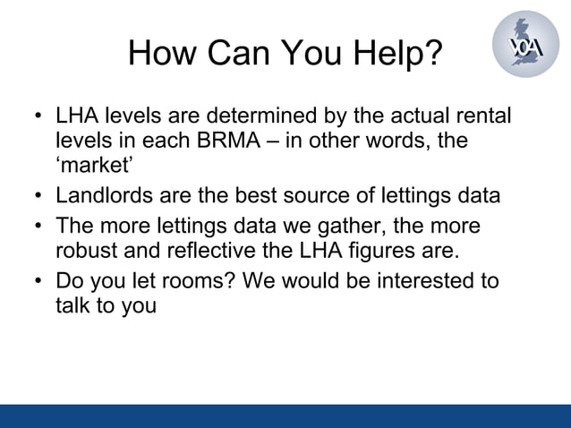 Local Housing Allowance and the Rent Officer | PPT