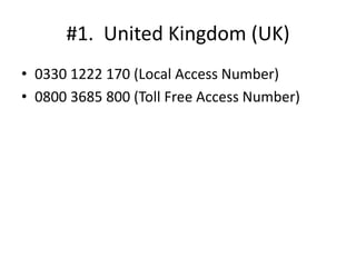Local access numbers from RingtoIndia | PPT
