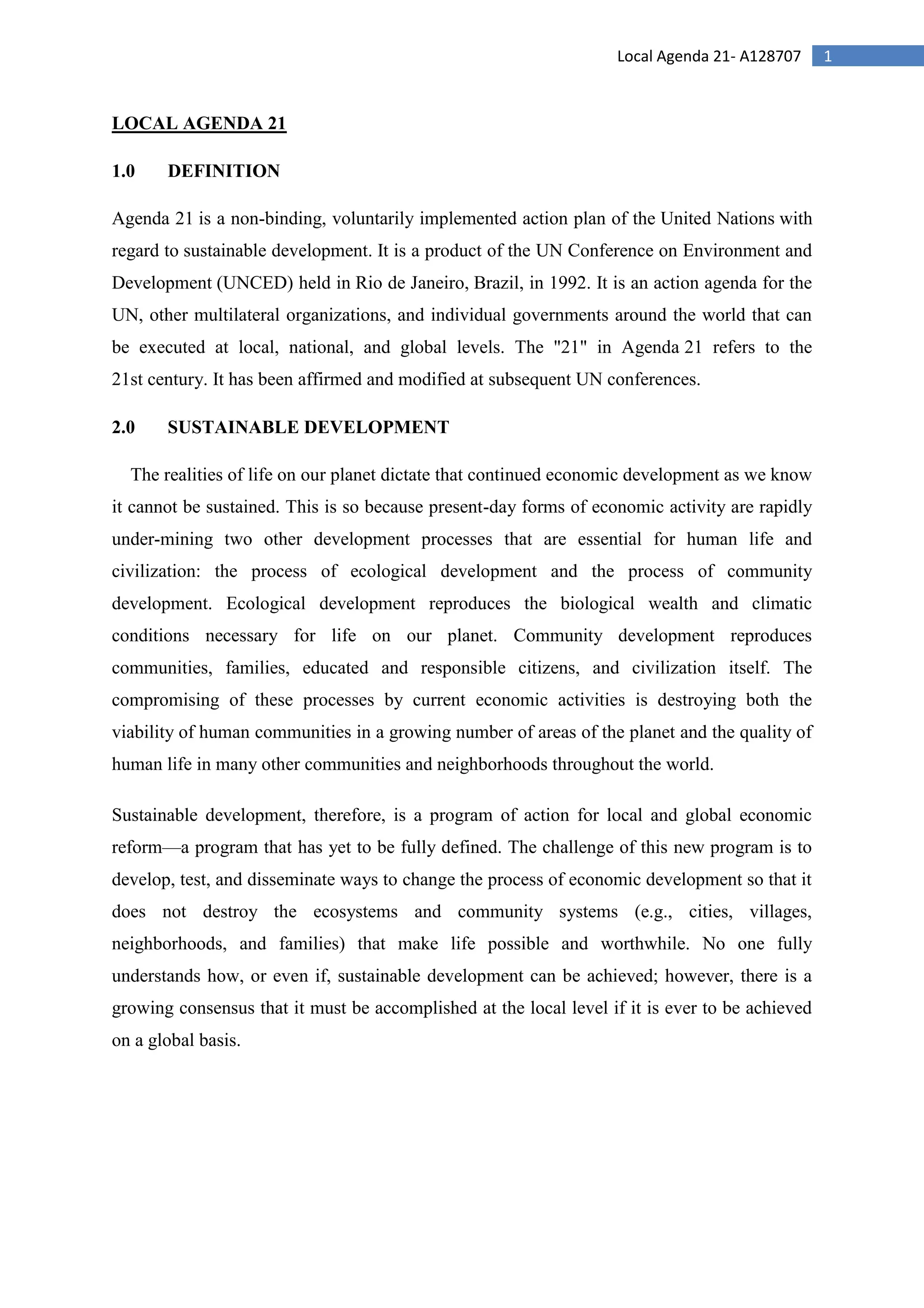 Local agenda 21 | DOCX