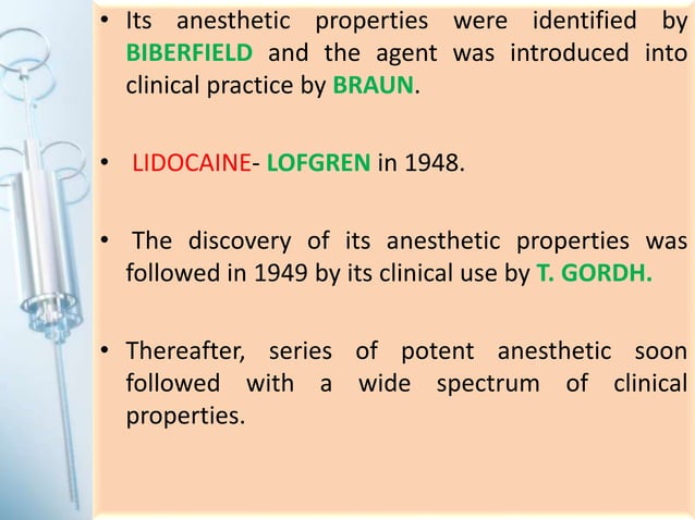 "LOCAL-ANAESTHESIA" | PPTX | Chemistry | Science