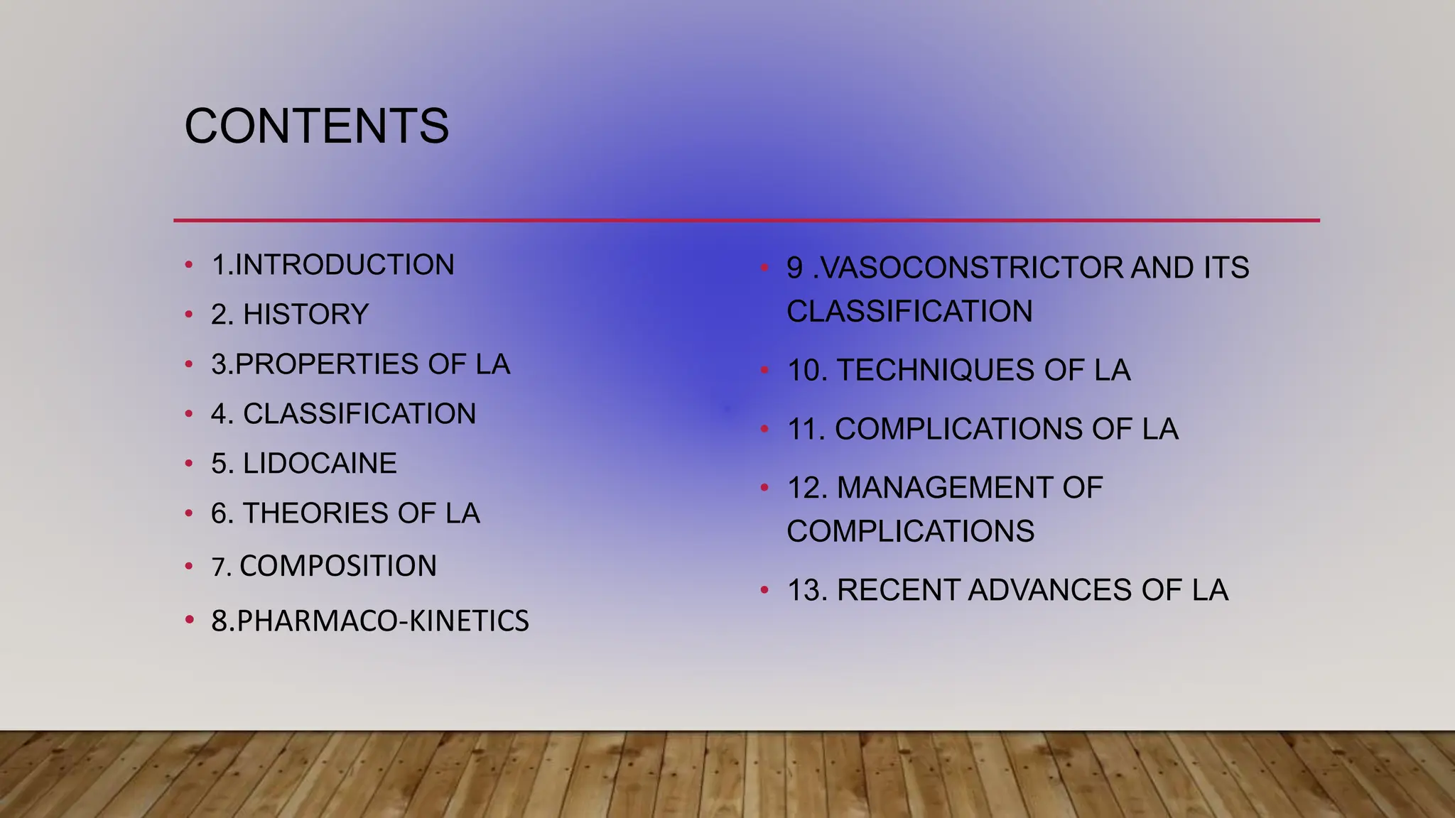 LOCAL ANAESTHESIA classification, contents , indication and ...