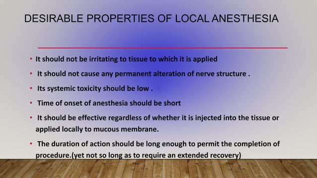 LOCAL ANAESTHESIA classification, contents , indication and ...