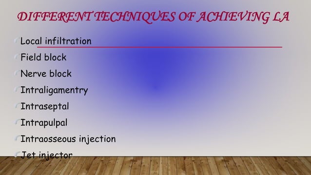 LOCAL ANAESTHESIA classification, contents , indication and ...