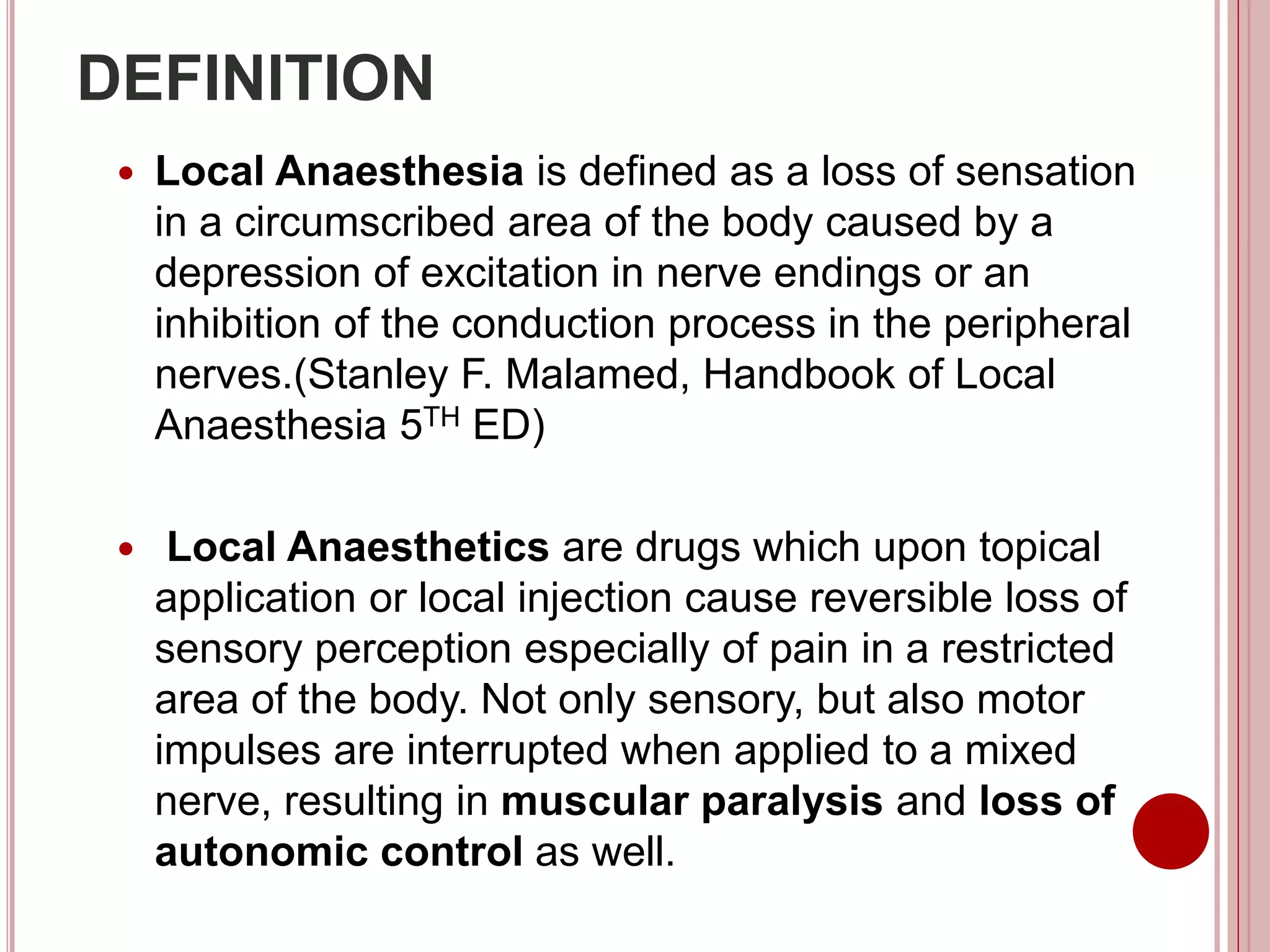 Local anaesthesia in dentistry | PPTX