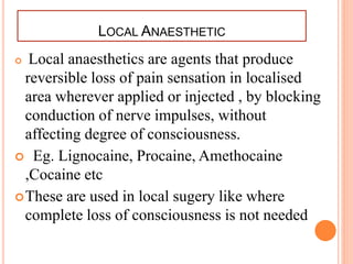 Local Anaesthetic. | PPTX | Pharmaceutical Drugs | Medical Health