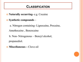 Local Anaesthetic. | PPTX | Pharmaceutical Drugs | Medical Health