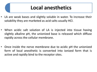 LOCAL ANAESTHETIC pharmacology of veterinary medicine | PDF