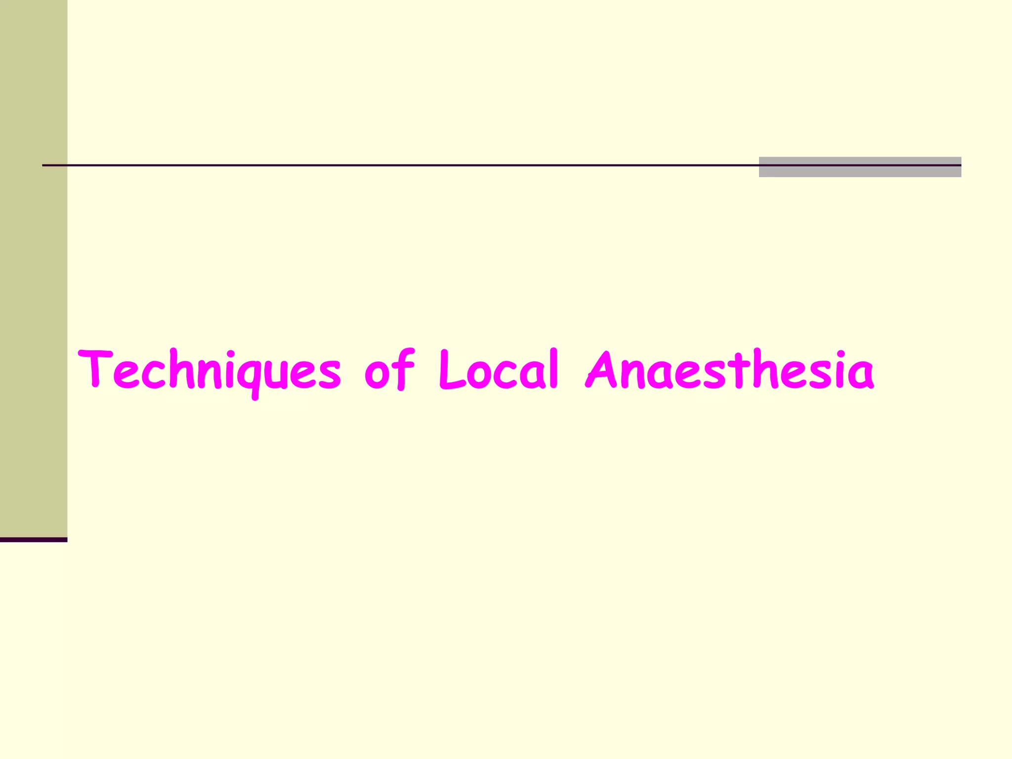 Local anaesthetics | PPT