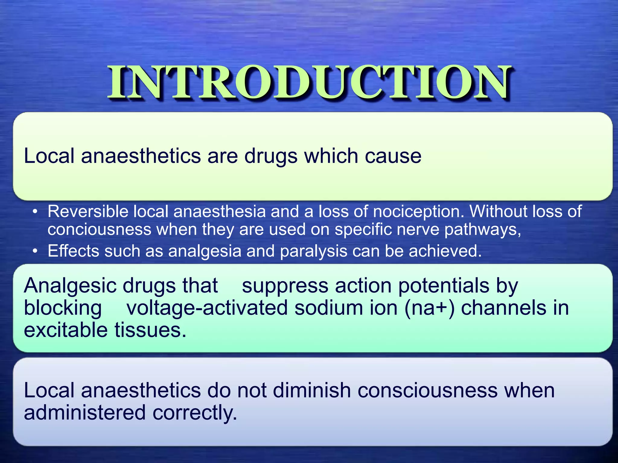 Local anaesthetics pharmacology | PPTX