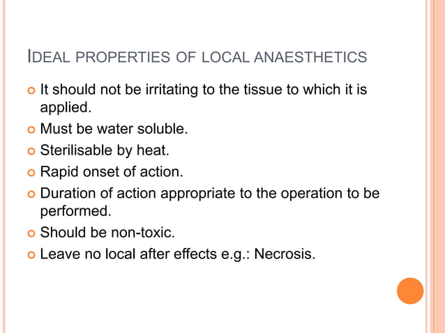 Local anaesthetics | PPT