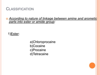 Local anaesthetics | PPTX