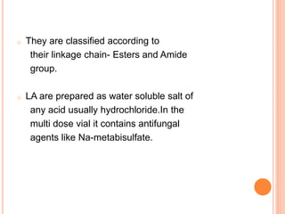 Local anaesthetics | PPTX