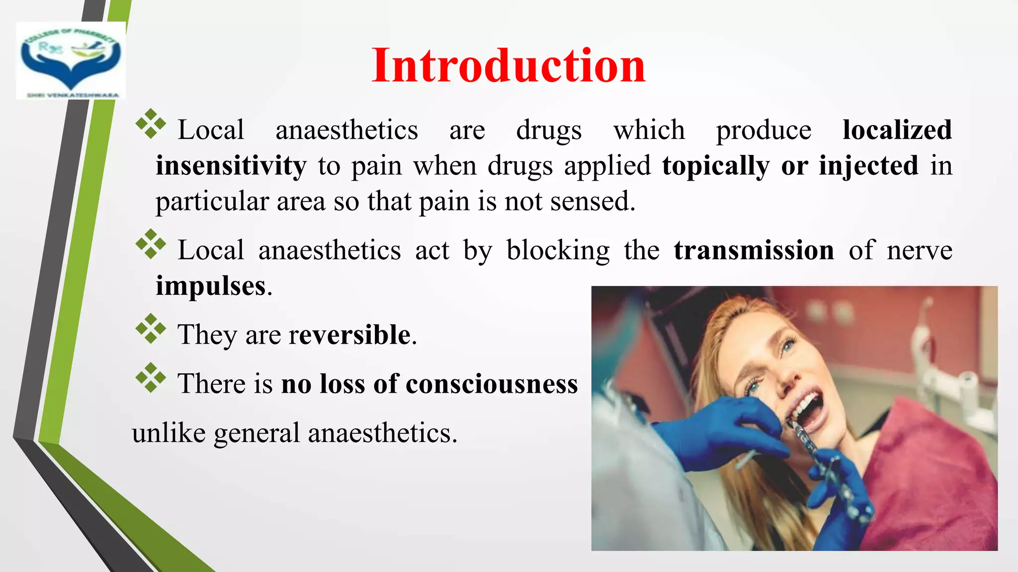 Local anaesthetics | PPTX