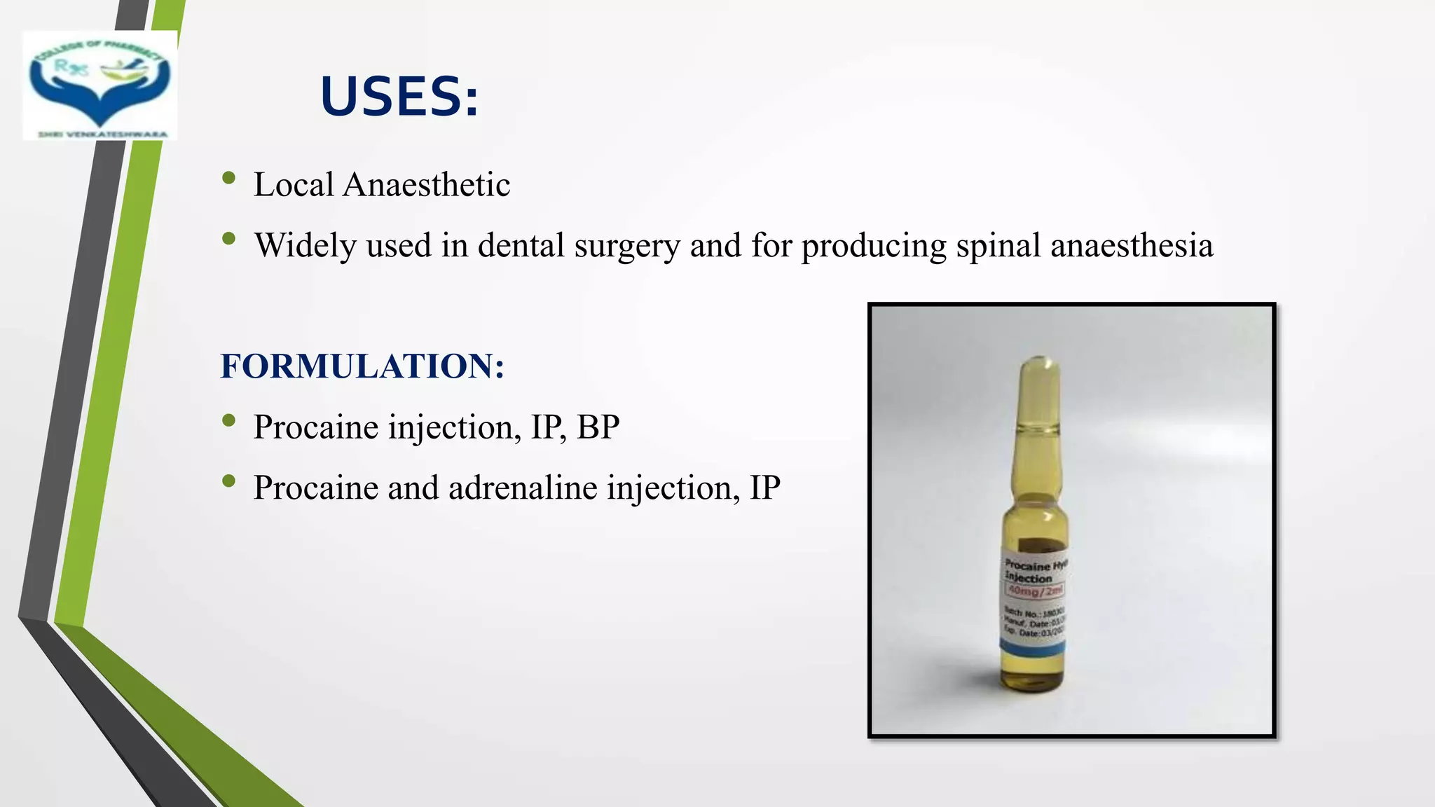 Local anaesthetics | PPTX