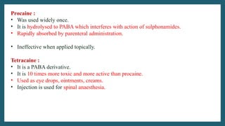 PHARMACOLOGY OF LOCAL ANAESTHETICS-BPHARM | PPTX