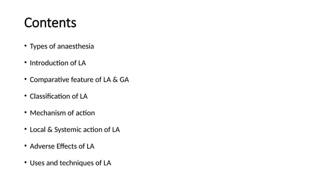 Local anaesthetics, Types of anaesthesia, classification, mechanism of ...