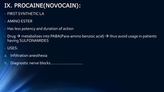 Local anaesthetics – a brief outlook by Rxvichu!! | PPTX