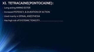 Local anaesthetics – a brief outlook by Rxvichu!! | PPTX