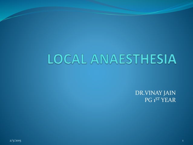 Local anasthesia | PPTX