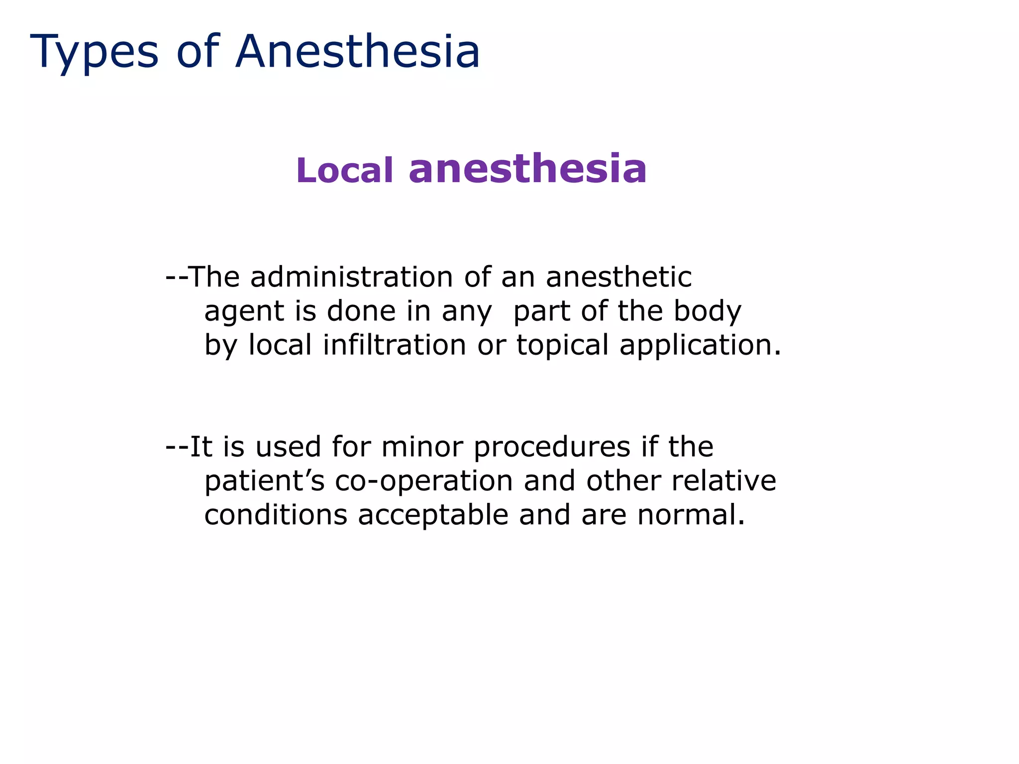 Local and regional anesthesia | PPT