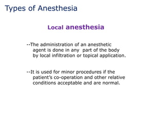 Local and regional anesthesia | PPT