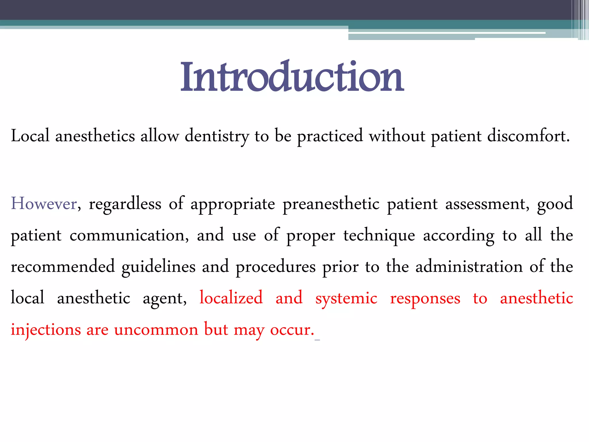 Local and systemic complications of local anesthesia | PPTX