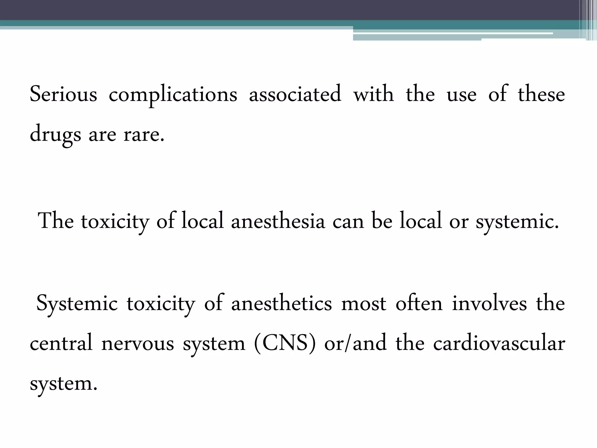 Local and systemic complications of local anesthesia | PPTX