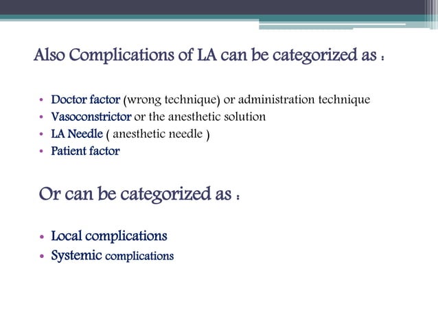 Local and systemic complications of local anesthesia | PPTX