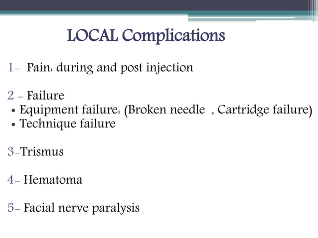 Local and systemic complications of local anesthesia | PPTX