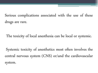 Local and systemic complications of local anesthesia | PPTX
