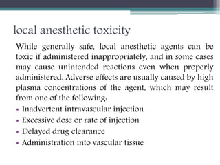 Local and systemic complications of local anesthesia | PPTX