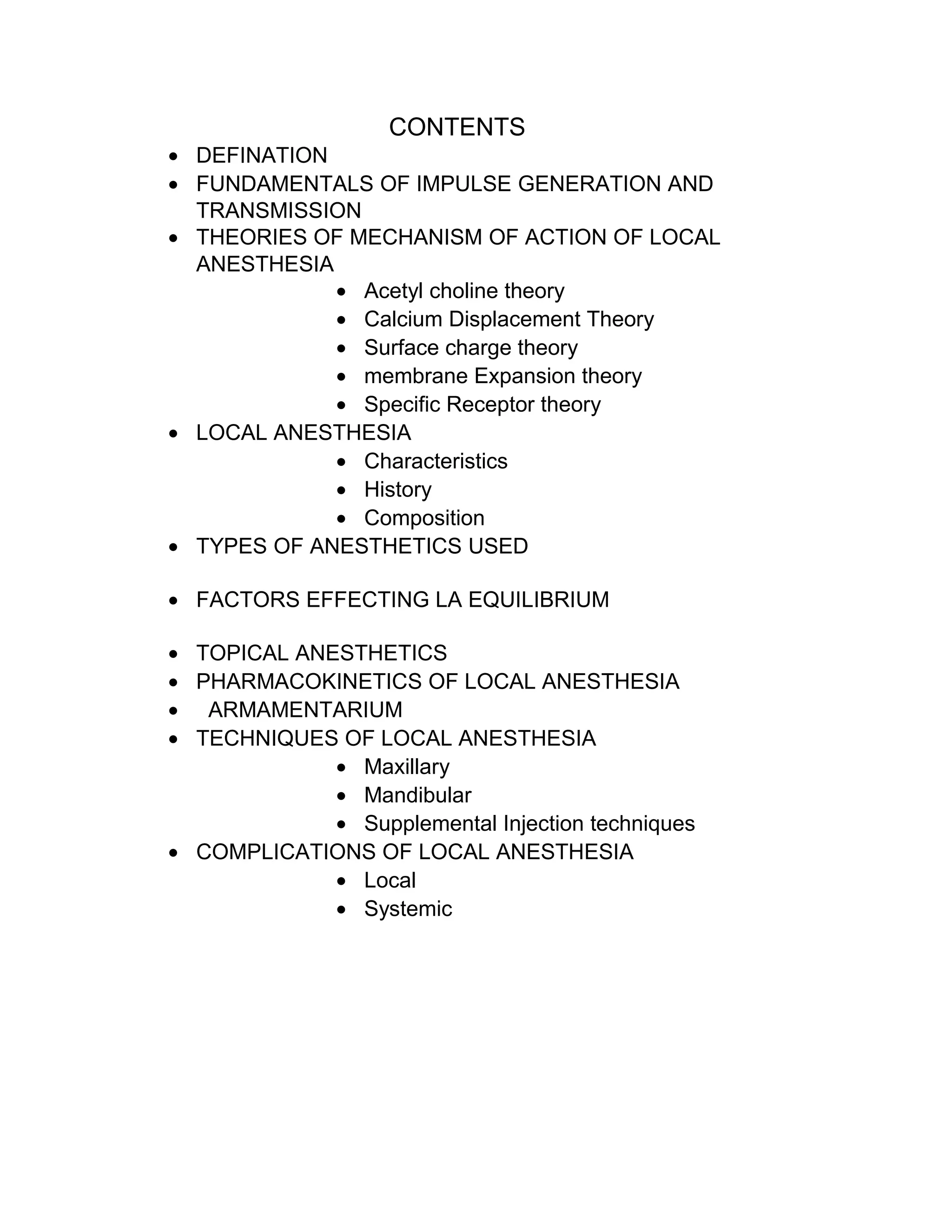 Local anesthesia | DOC