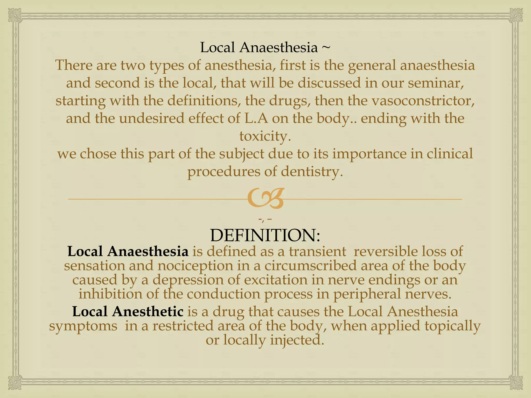 Local anesthesia | PPTX