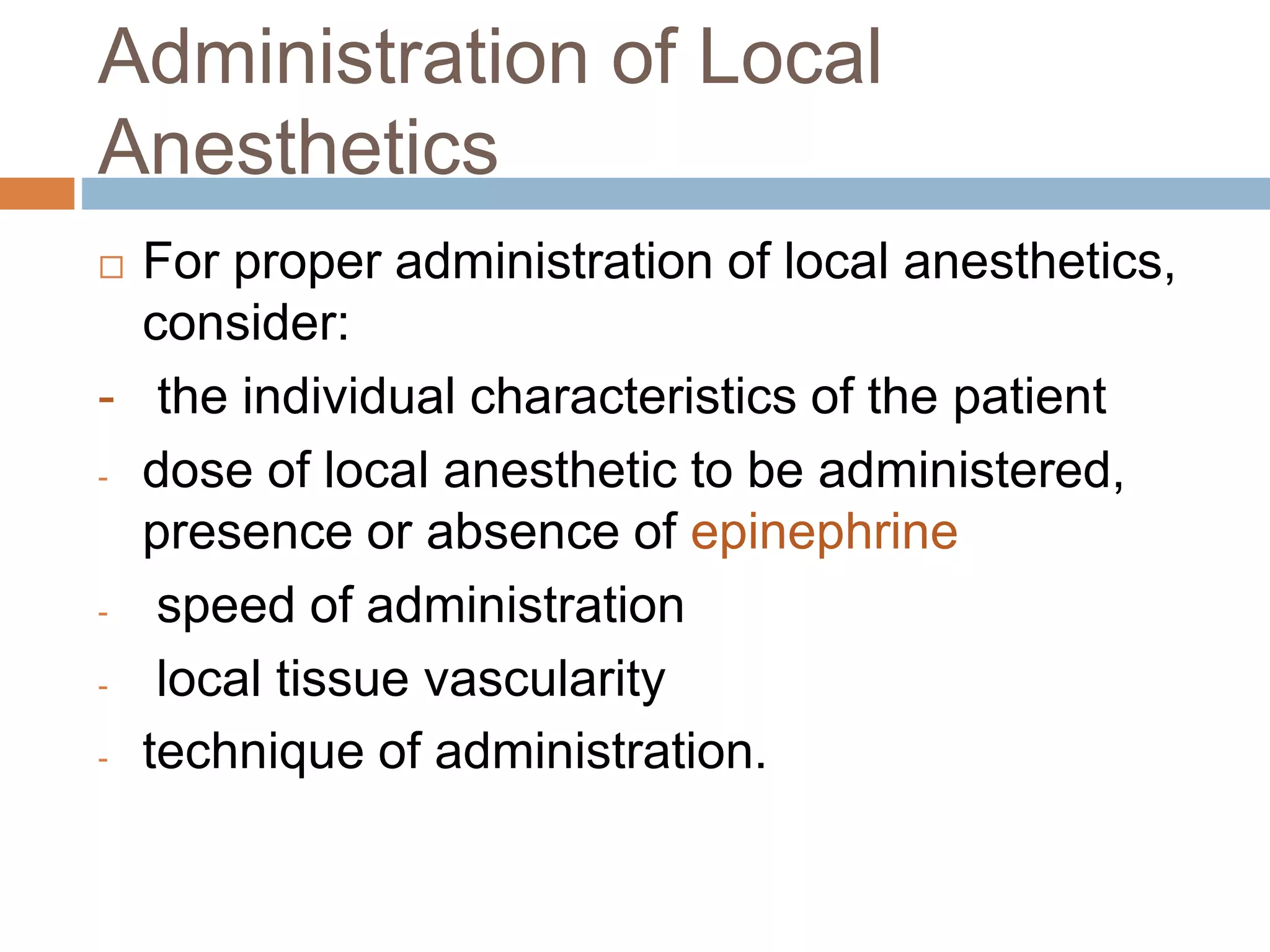 Local anesthesia (General Surgery) | PPTX