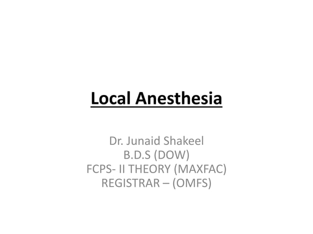 Local anesthesia | PPT