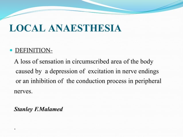 Local anesthesia | PPT