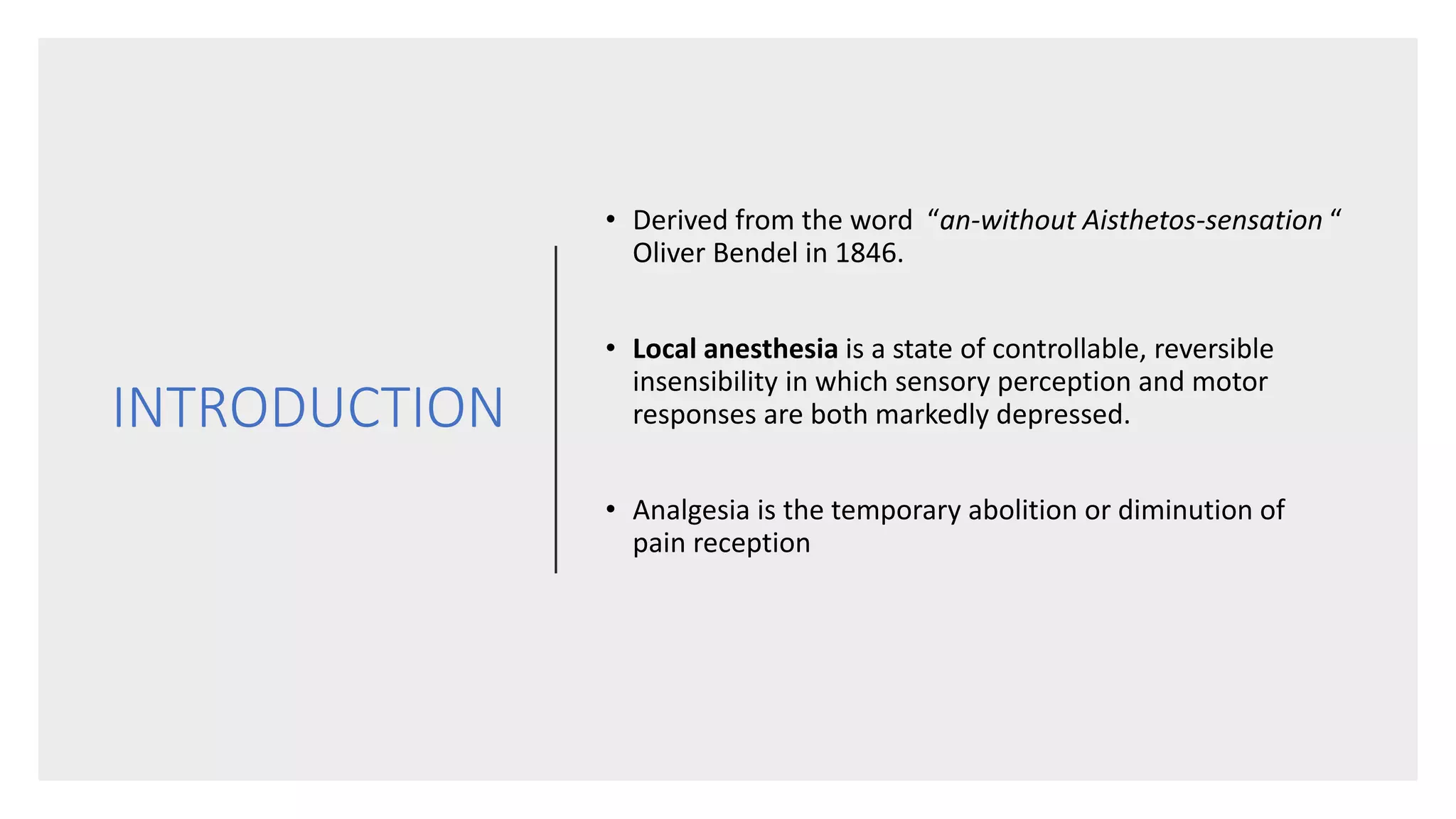 Local anesthesia in dentistry : RECENT ADVANCES | PPTX