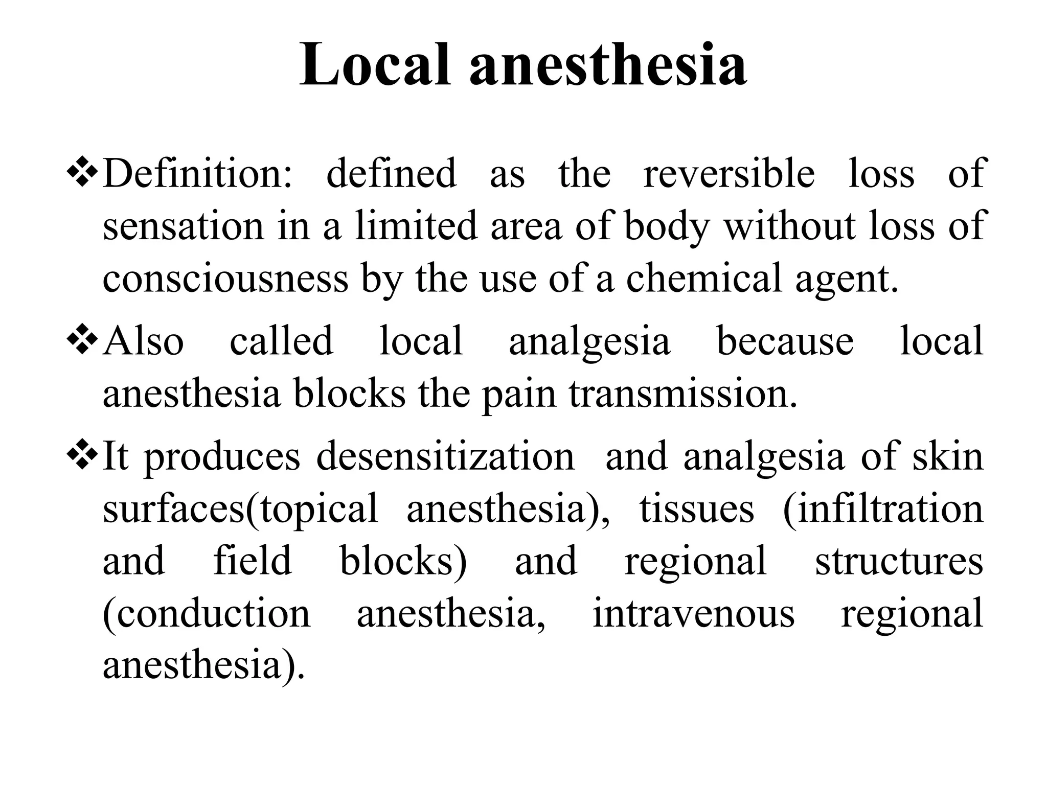 Local anesthesia and nerve blocks in large animals. | PPTX