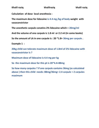 Local anesthesia for students | PDF