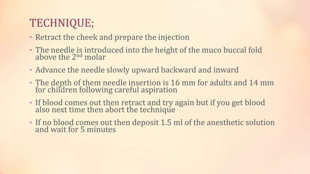 LOCAL ANESTHESIA TECHNIQUE.pptx | Ear, Nose and Throat Conditions ...